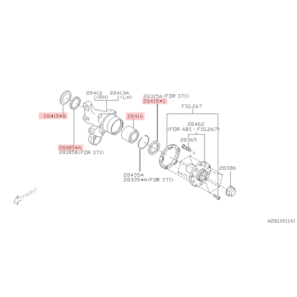 Genuine Subaru OEM Rear Wheel Bearing Repair Kit - 2002-2007 WRX - New ...