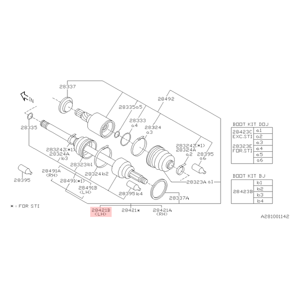 Genuine Subaru OEM Rear Axle Driver Side - 2002-2005 WRX AT/5MT Sedan ...
