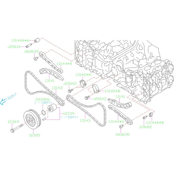 Subaru OEM Engine Timing Chain 13143 - 2015-2024 WRX | 13143AA110 - New Provisions Racing